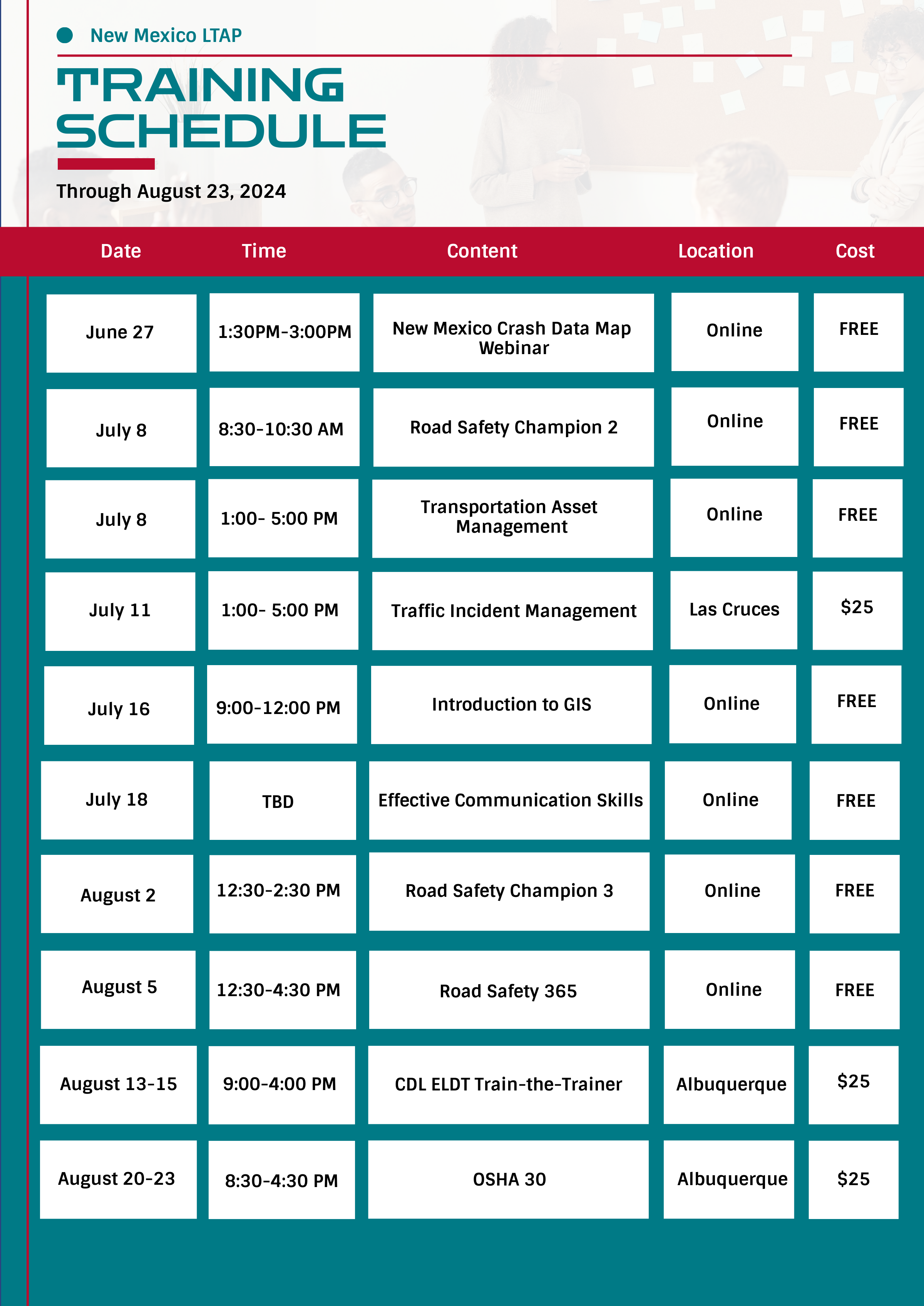 NM-LTAP Training Schedule :: New Mexico LTAP Center | The University of ...